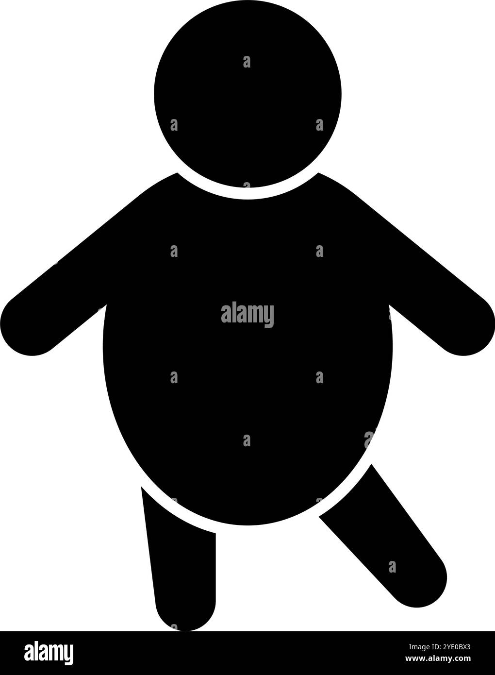Posing fat person silhouette icon. Editable vector Stock Vector Image ...