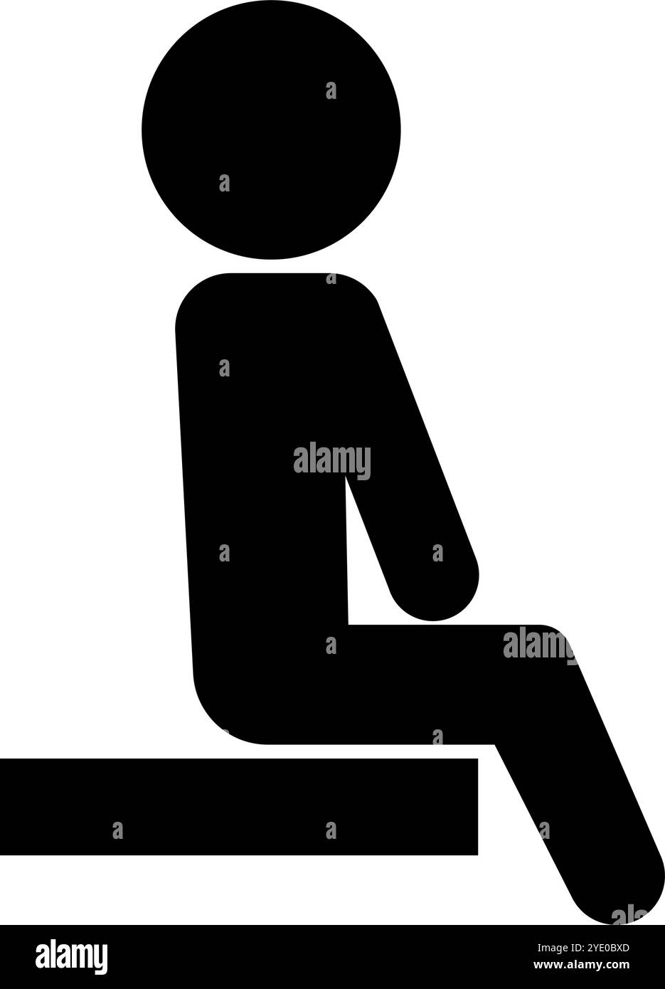 Simple sitting person pictogram. Editable vector Stock Vector Image ...