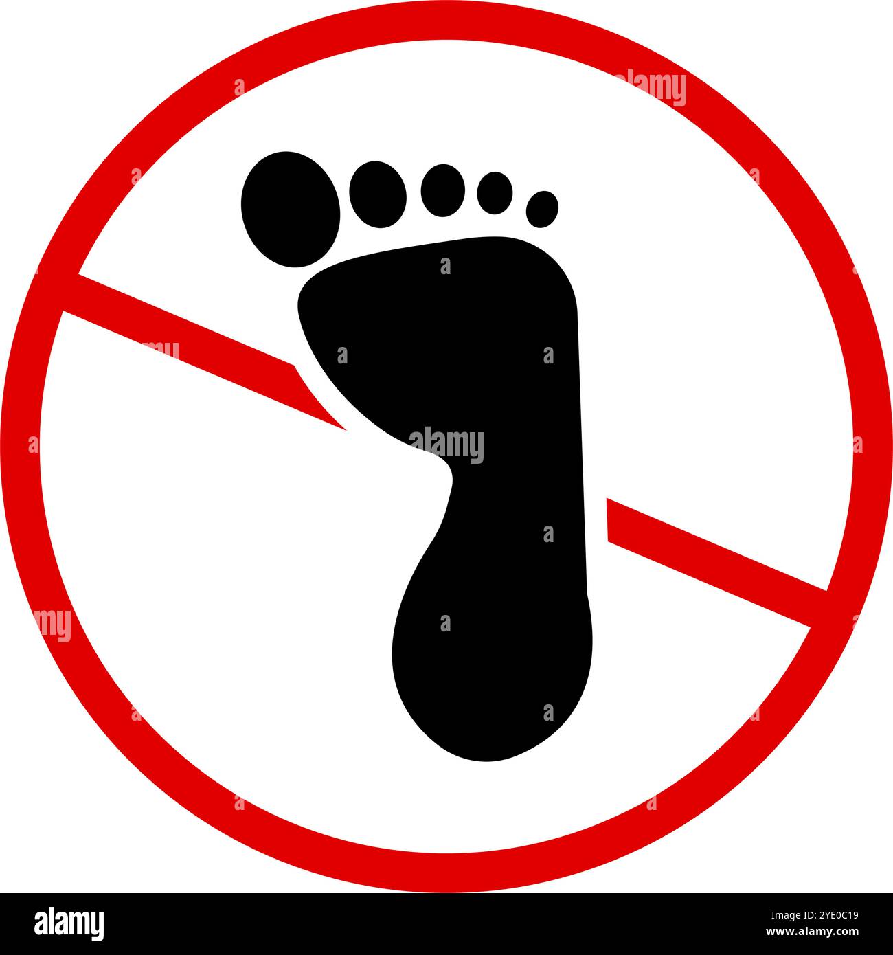 No entry human footprint icon. Editable vector Stock Vector Image & Art ...