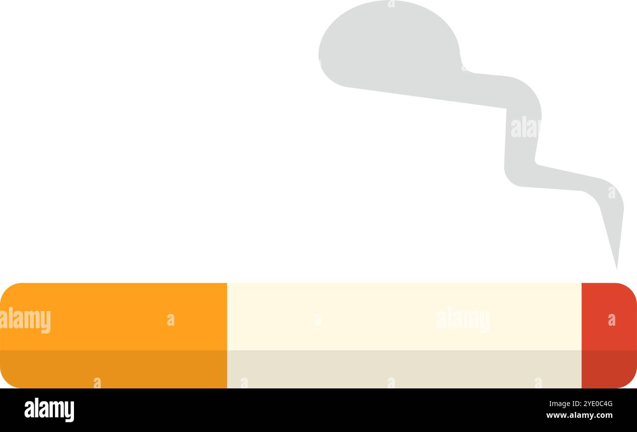 Flat design cigarette icon. Smoking. Editable vector Stock Vector Image ...