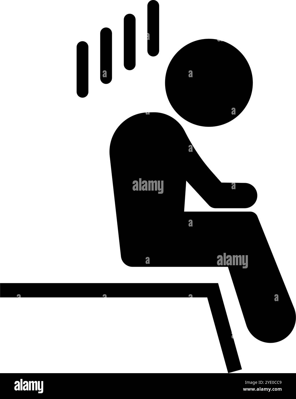 Sad man sitting on bench Stock Vector Images - Alamy