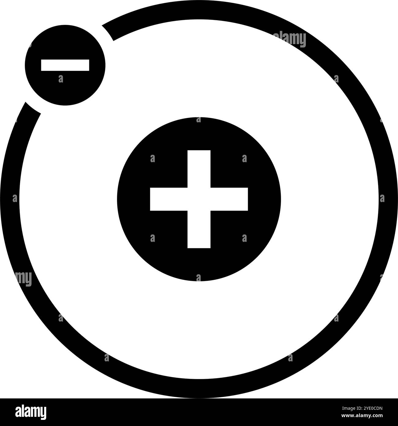 Electron and proton icon. Atomic structure. Editable vector Stock ...