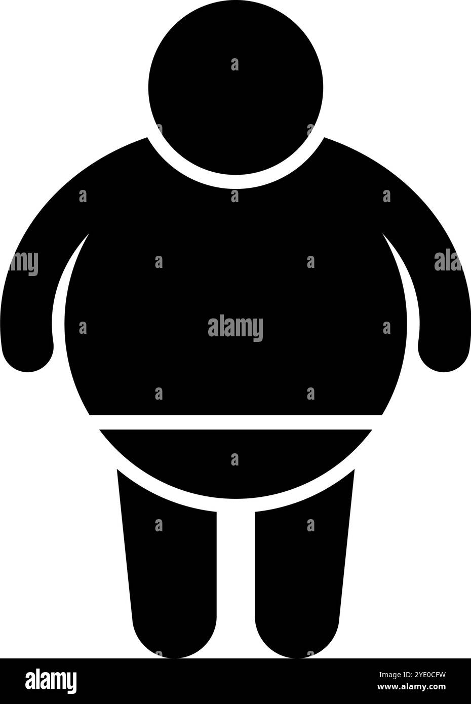 Fat man silhouette icon. Obese man. Editable vector Stock Vector Image ...