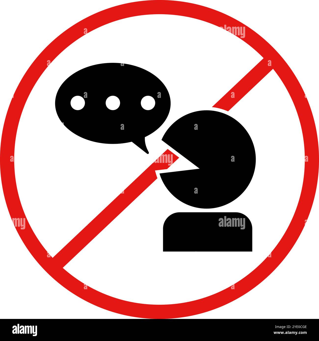 Simple conversation prohibition icon. Editable vector Stock Vector ...