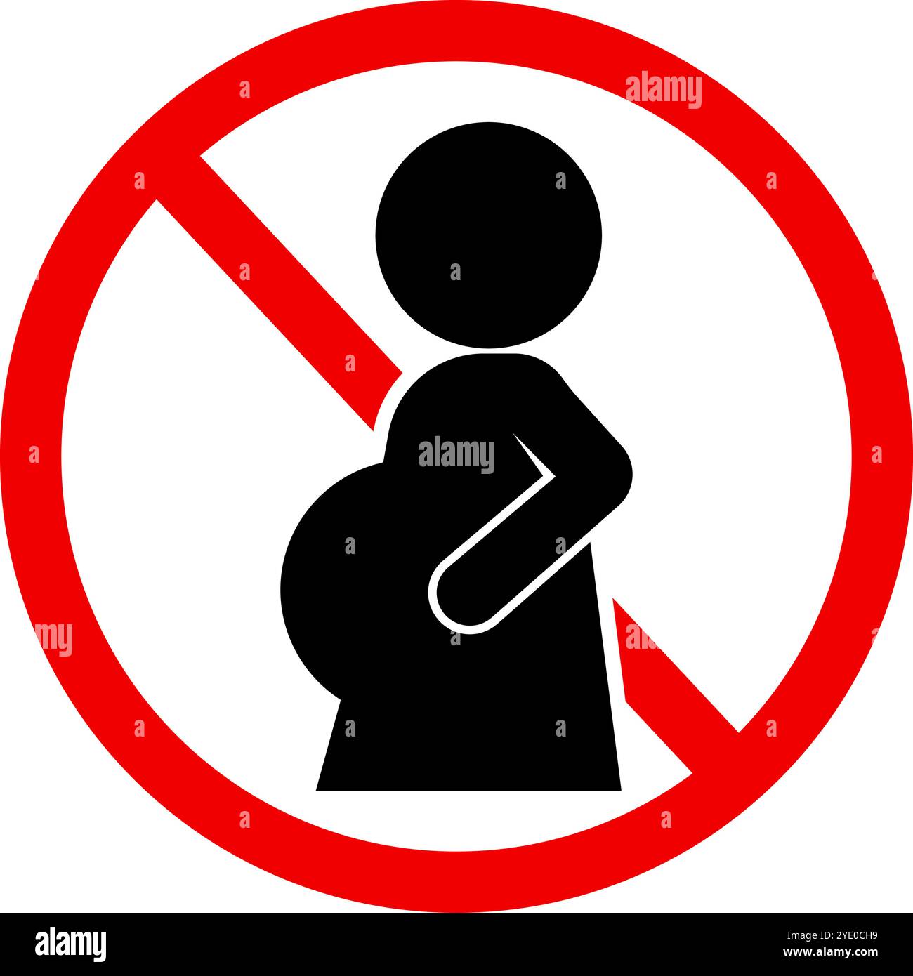 Prohibited pregnant sign. Caution pregnant women. Editable vector Stock ...