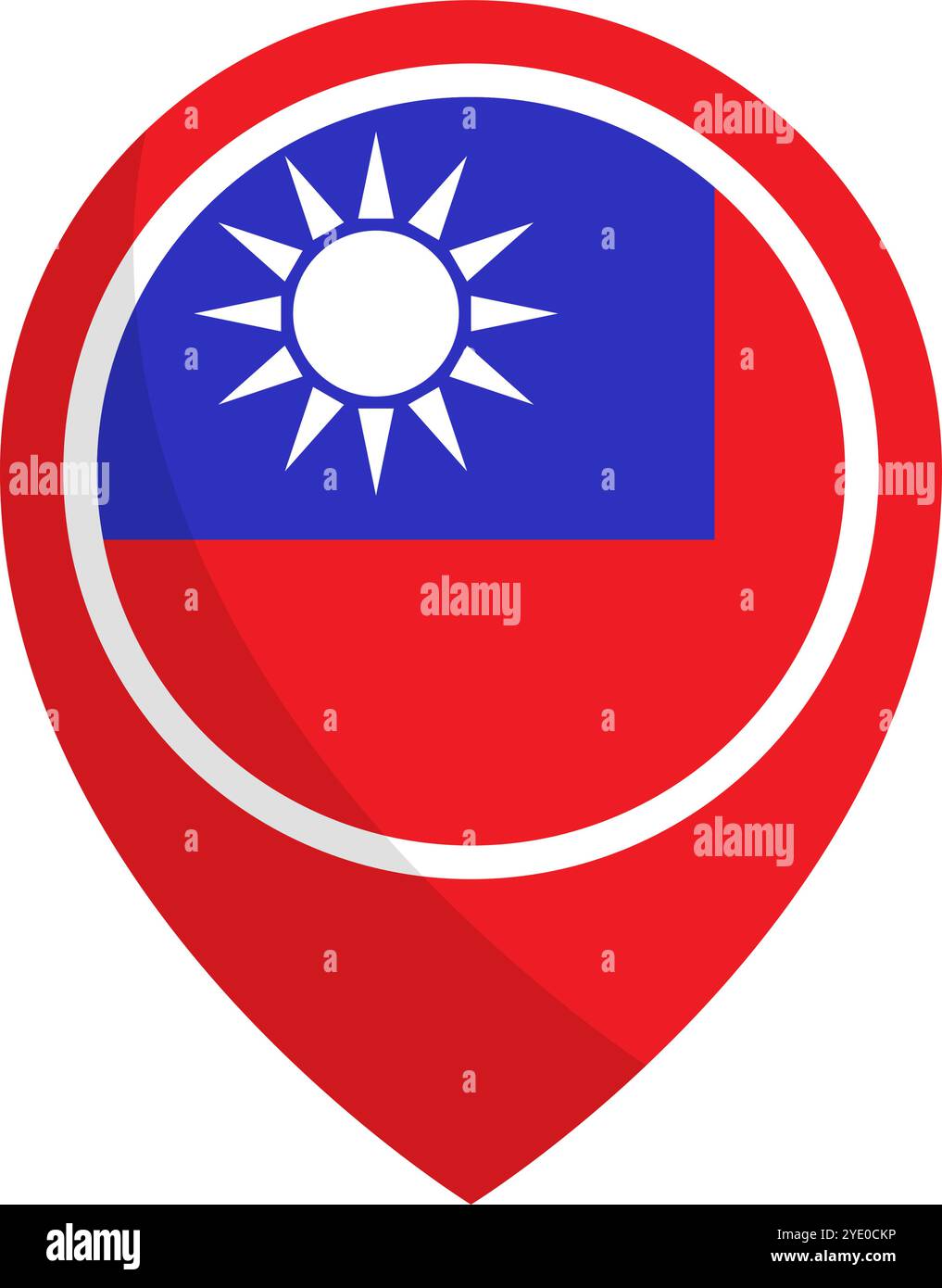 Simple Taiwan flag map pin icon. Editable vector Stock Vector Image ...