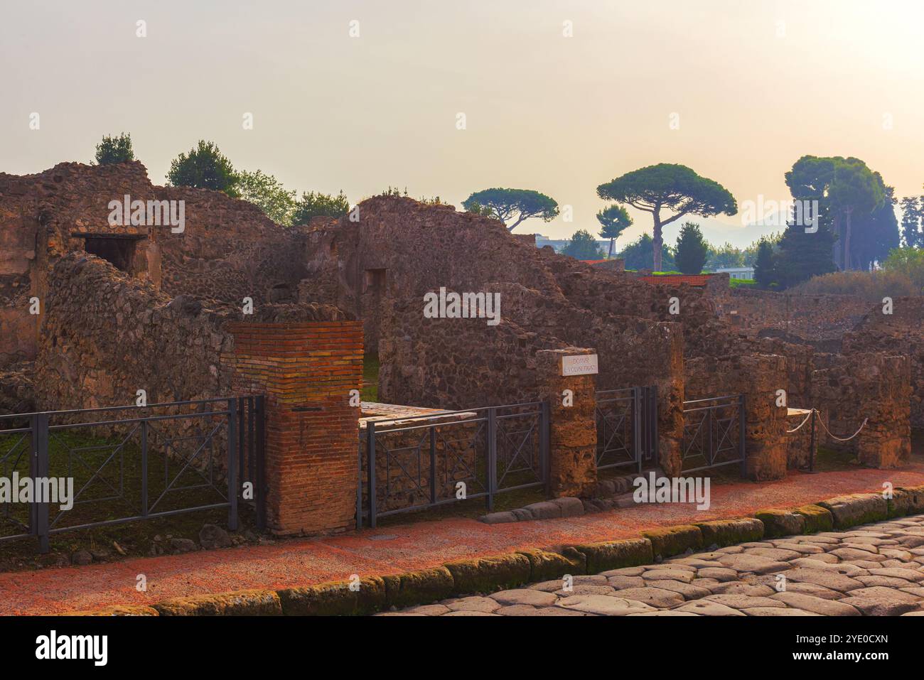 Ancient ruins of Pompei city, Naples, Italy. View of ancient city of ...