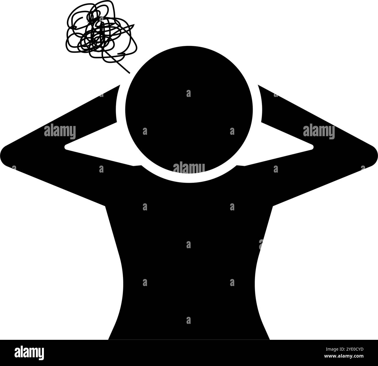 Troubled person holding his head silhouette icon. Editable vector Stock Vector Image & Art - Alamy