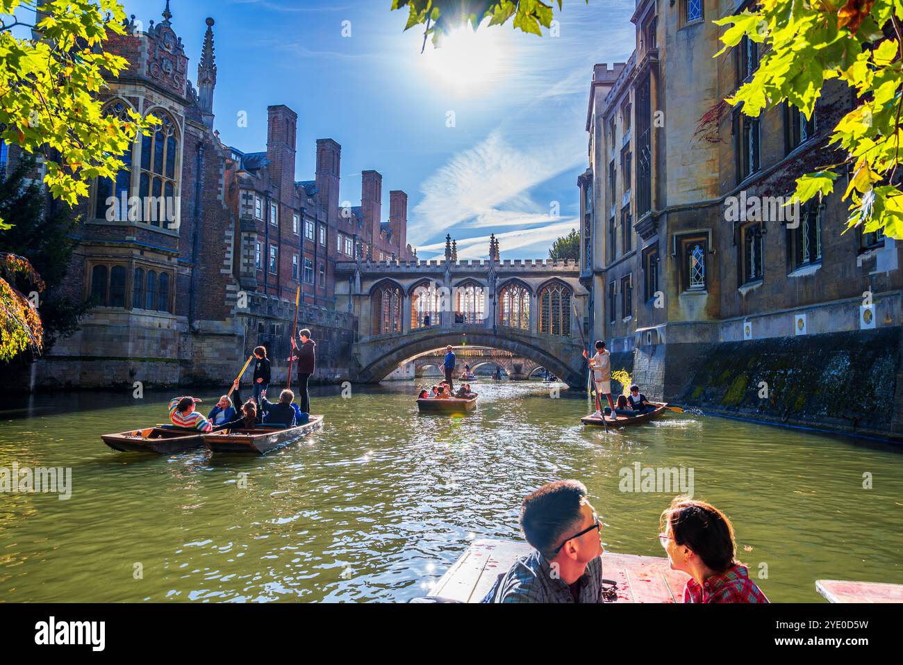 The river cam and cambridges punting tradition hi-res stock photography ...