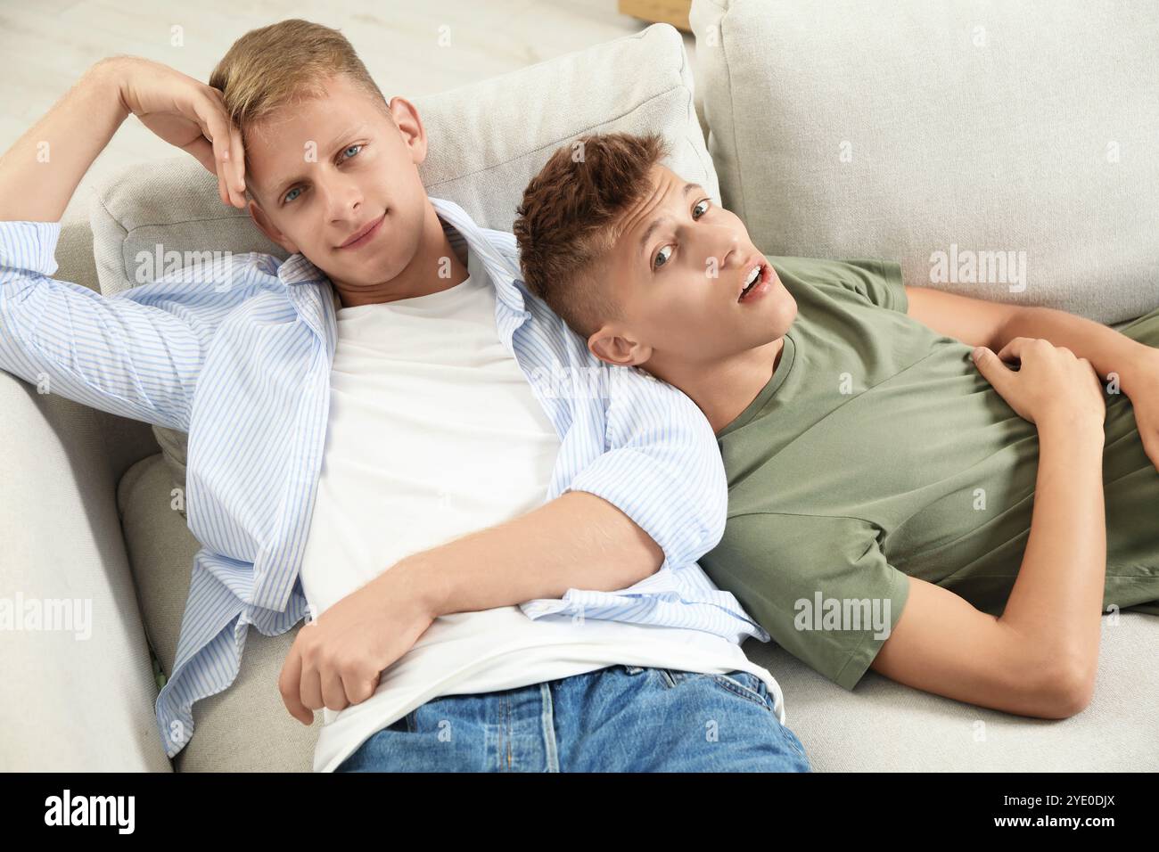 Brothers sofa hi-res stock photography and images - Alamy