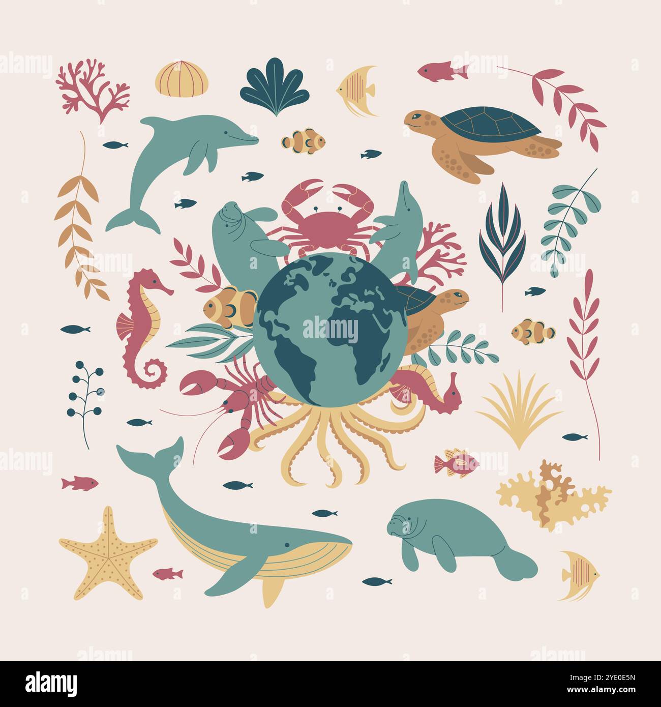 Marine life environment Stock Vector Images - Alamy