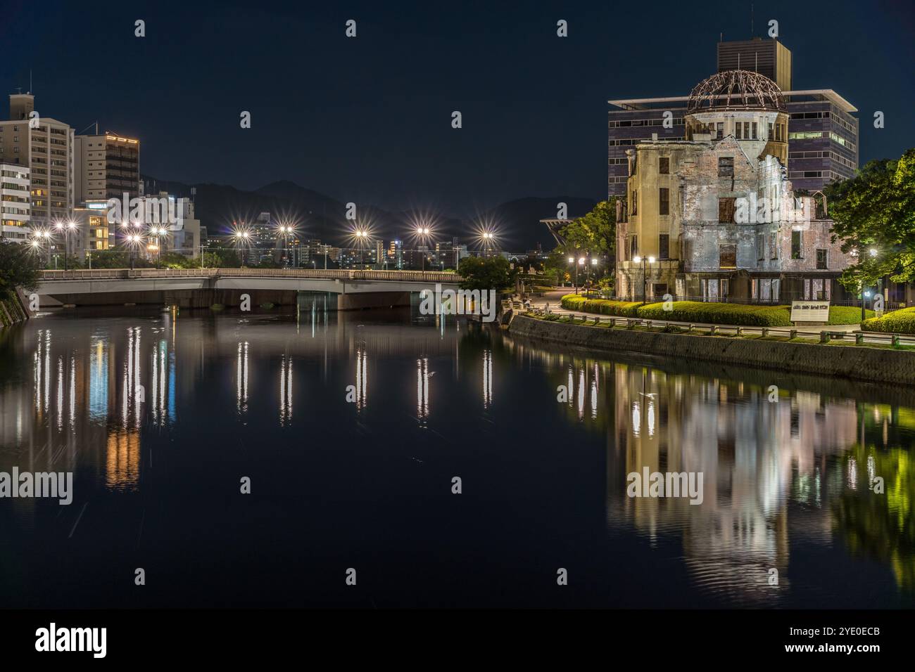 Hiroshima, Japan - August 21, 2024 : Night view of hiroshima downtown ...
