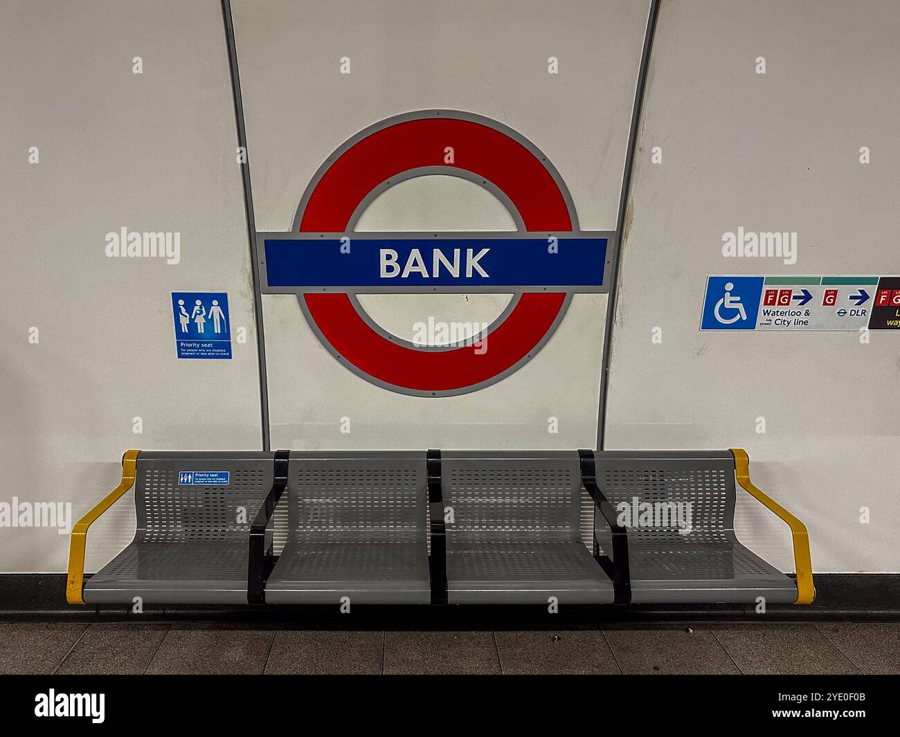 London, UK - June 28, 2024: London Underground roundel for Bank station ...