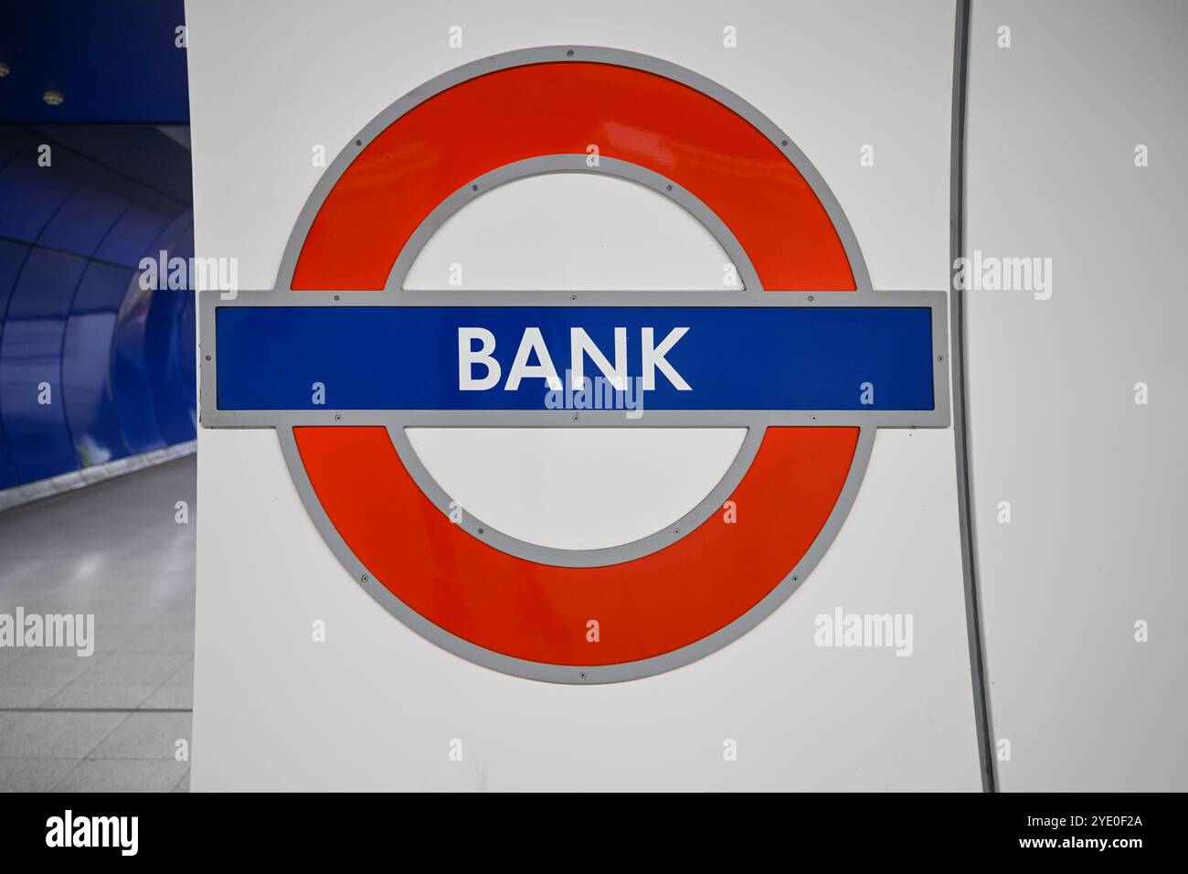 London, UK - June 28, 2024: London Underground roundel for Bank station ...