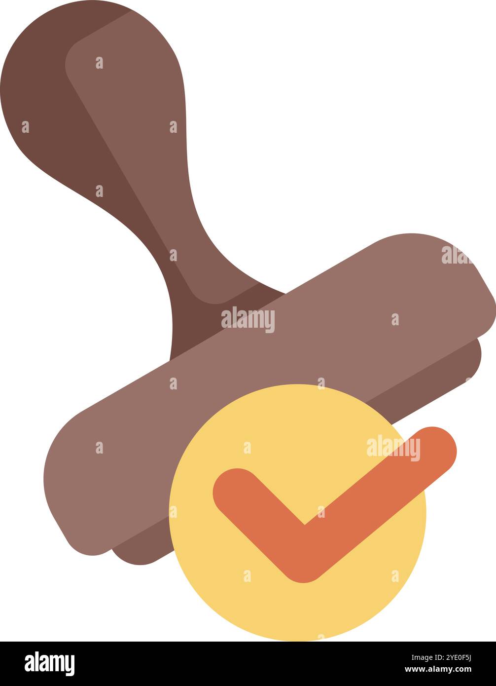 Rubber stamp leaving approved check mark sign on a document, concept of ...