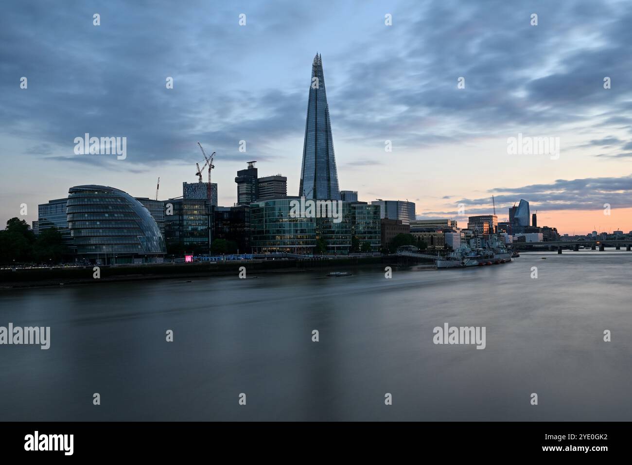 Shard skyscraper with its futuristic glass arrow spire facade viewed ...