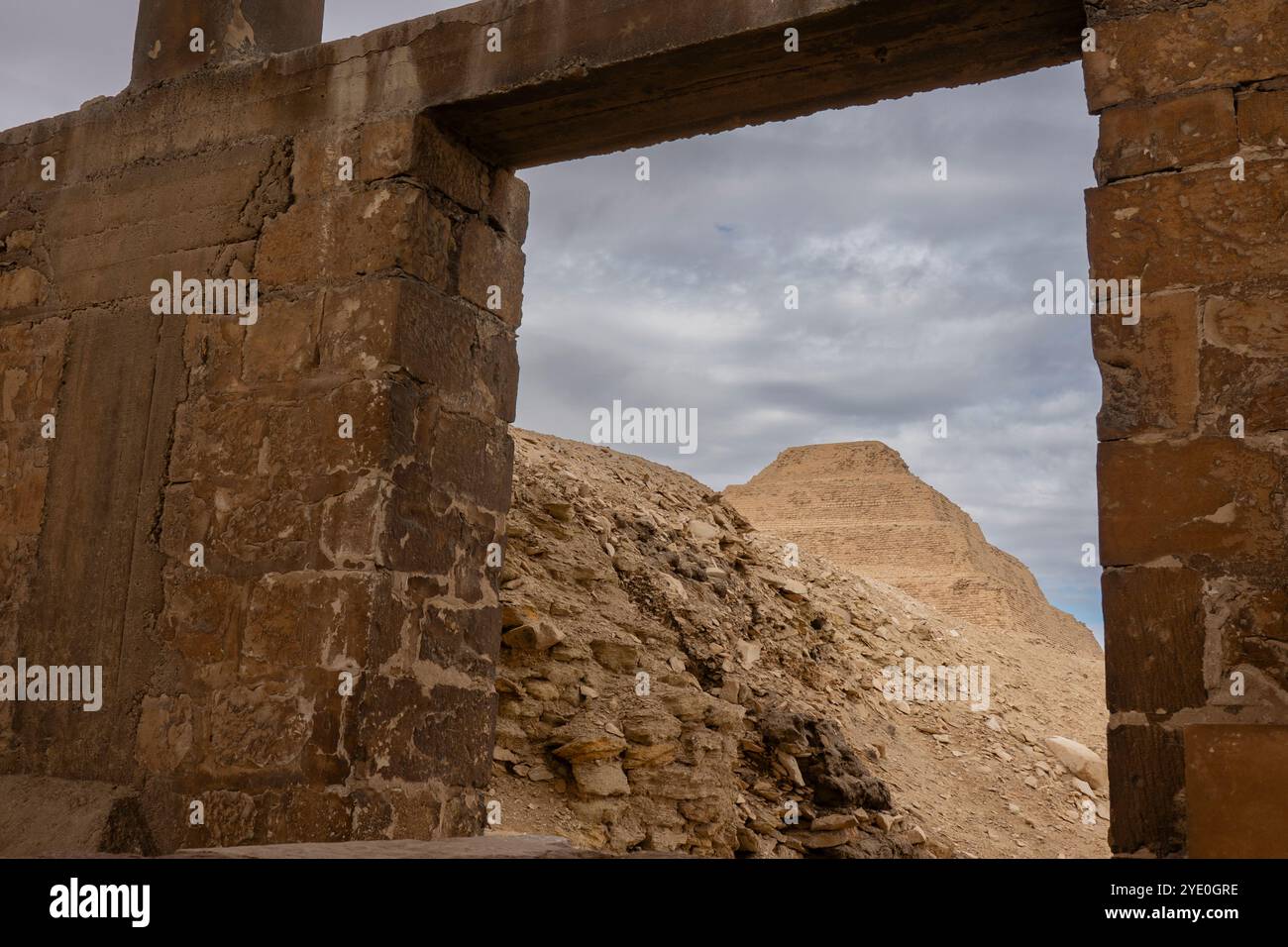 Stepped Pyramid of Djoser, the first pyramid, complex of Saqqara, Egypt ...