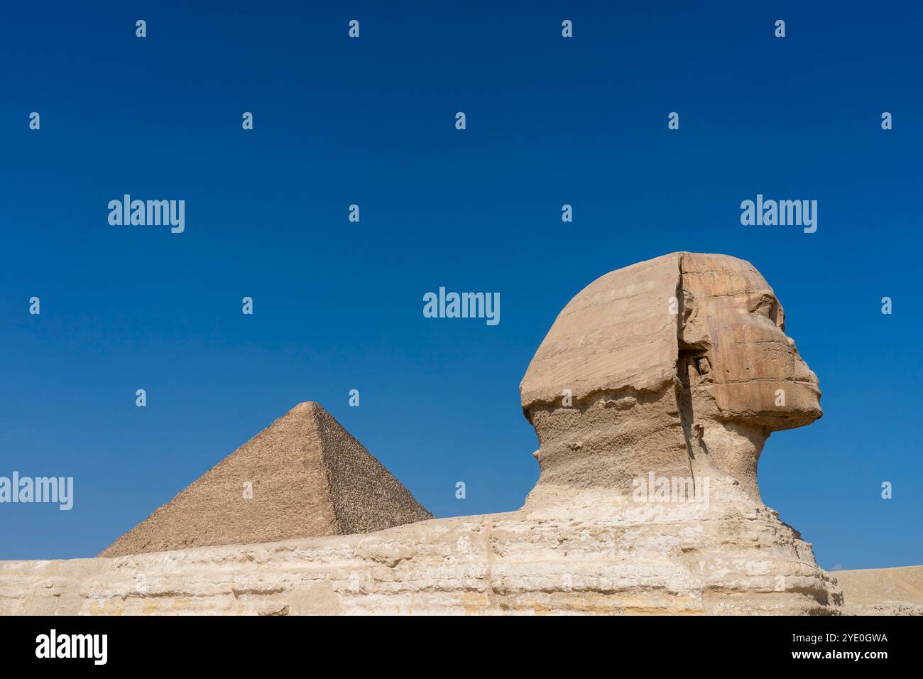 The Great Sphinx at the Great Pyramid complex, Giza, Egypt Stock Photo ...