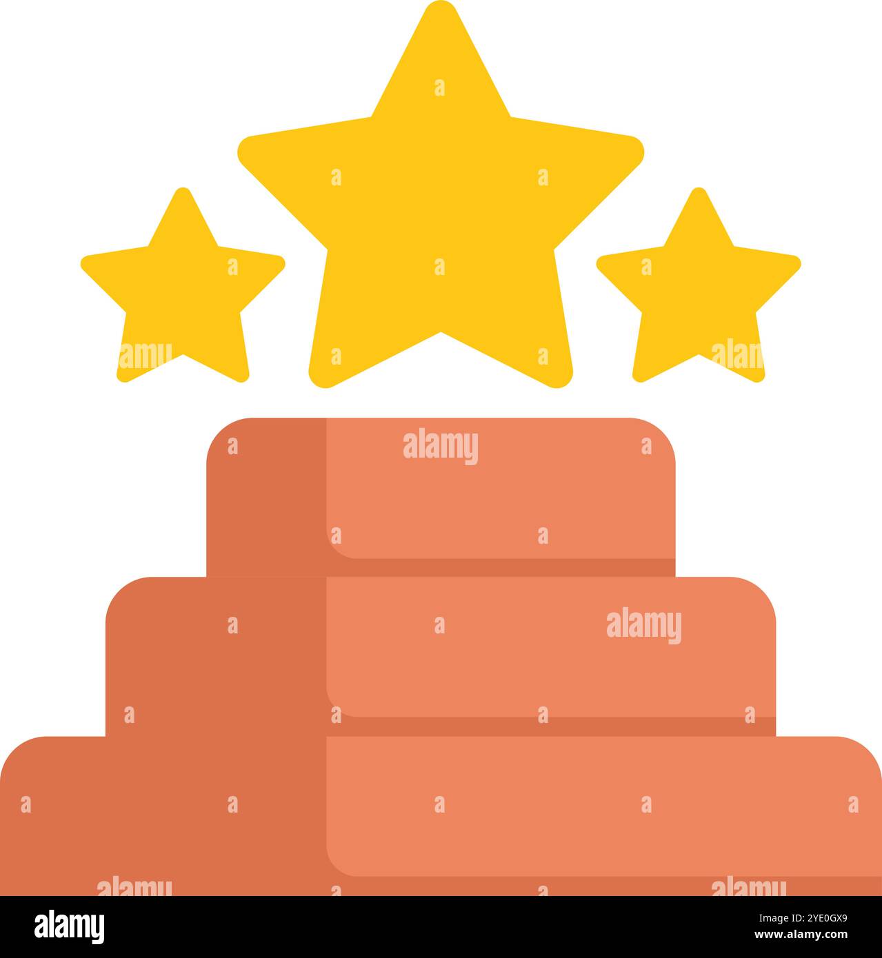 Podium with three stars is symbolizing success and the achievement of a ...