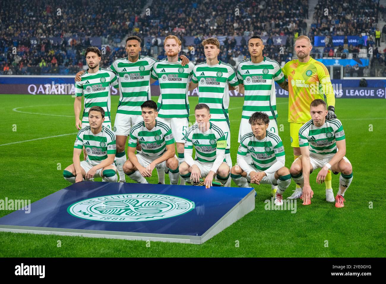Celtic FC Team lined up before the kick-off of during the UEFA ...