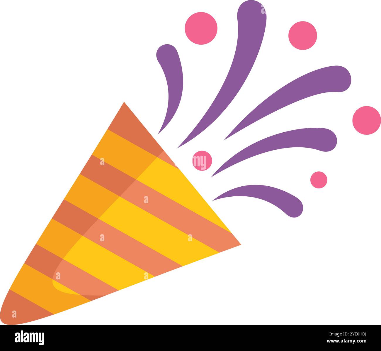 Colorful party popper exploding with confetti, celebrating a festive ...
