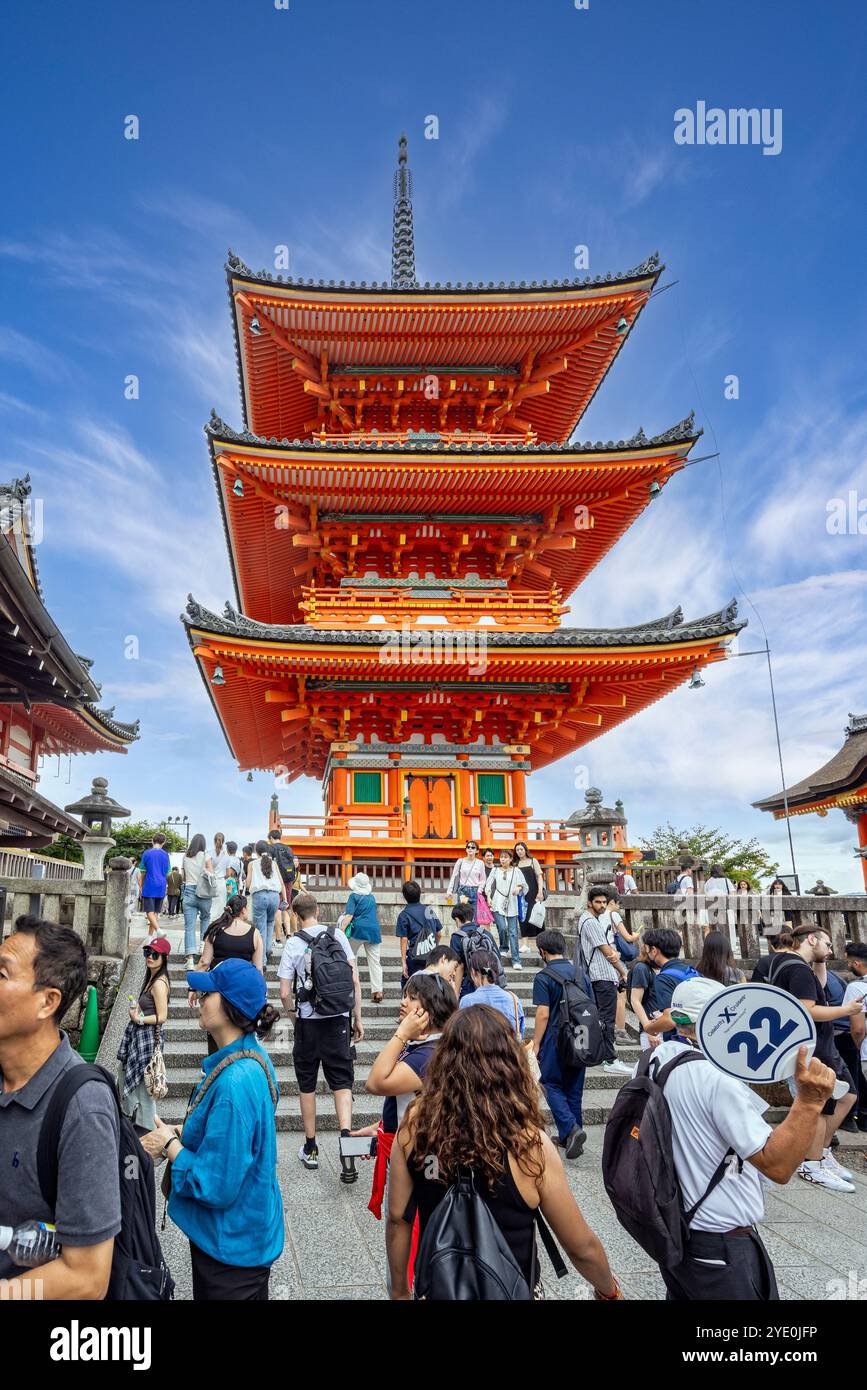 Three story Pagoda at the Kiyomizu-dera Temple in Kyoto, Japan on 27 ...