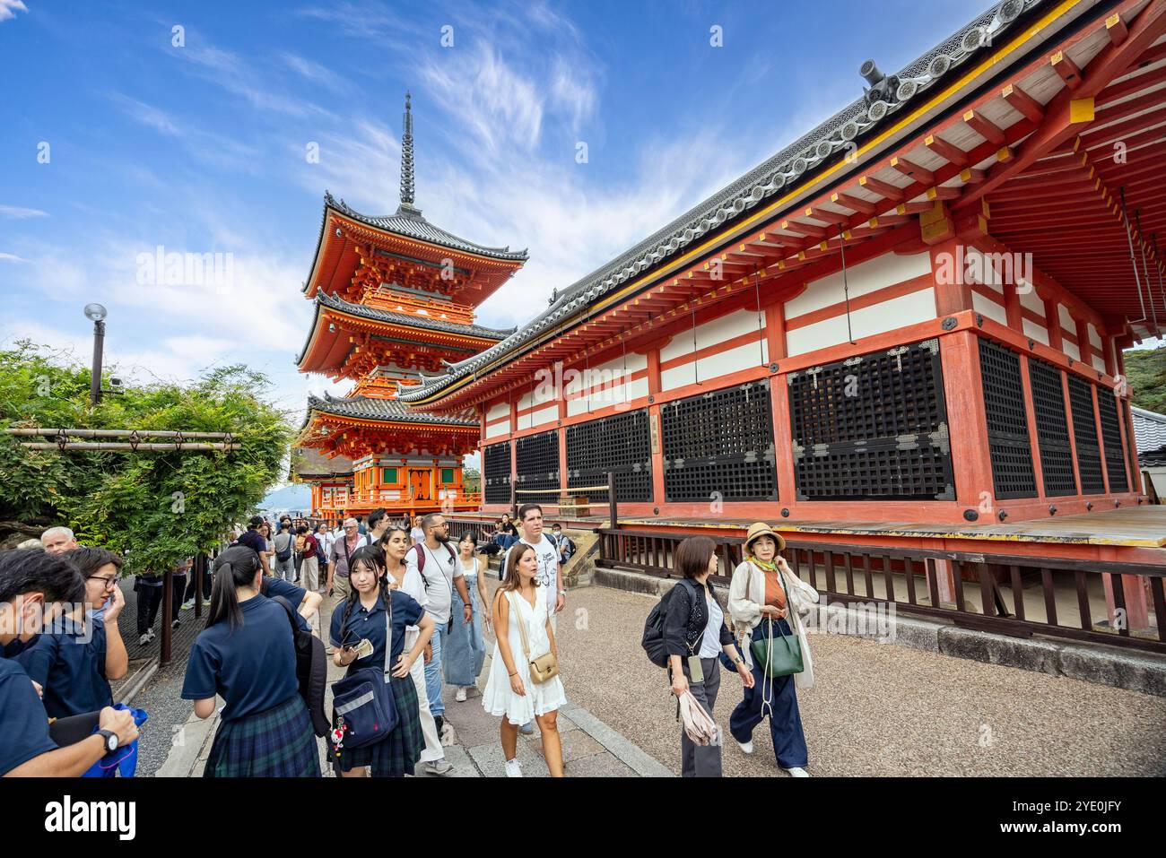 Three story Pagoda at the Kiyomizu-dera Temple in Kyoto, Japan on 27 ...