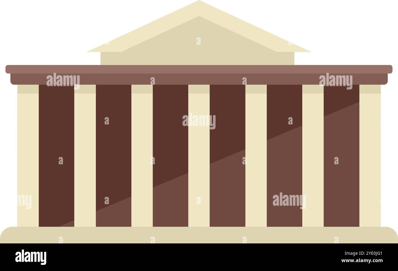 Simple vector illustration of a parliament building facade with columns ...