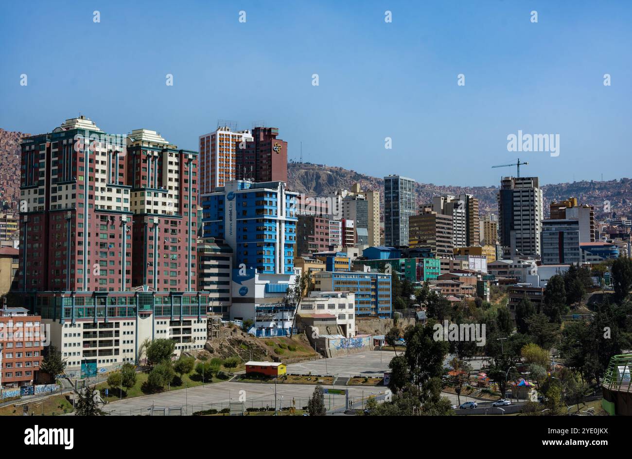 Beautiful view of Sopocachi, La Paz, Bolivia with modern buildings and ...