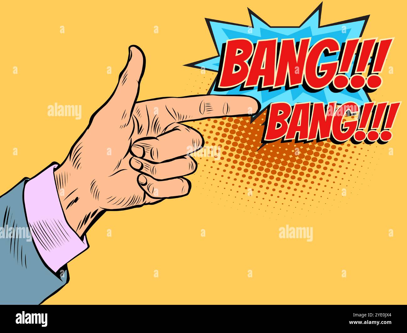 Hand gesture gun with explosion effect. Discounts and promotions for ...