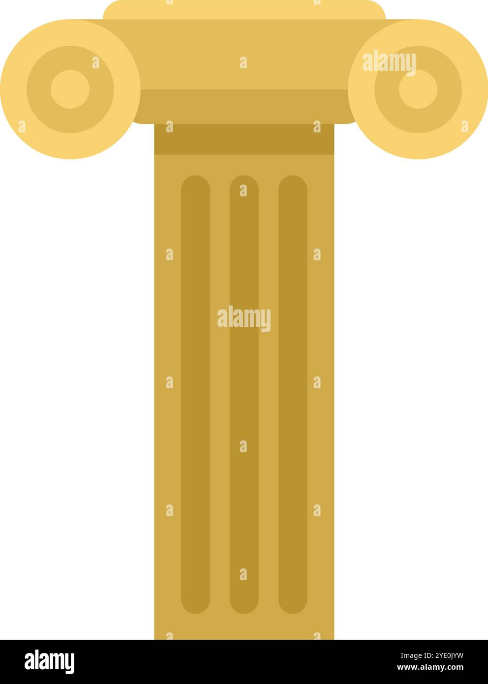 This illustration shows a golden greek column, an iconic element of ...