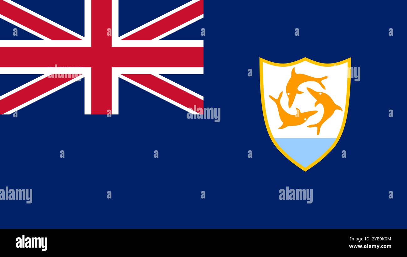 Flag of Anguilla, 16:9 Format, Anguilla Flag, Vector Images Stock ...
