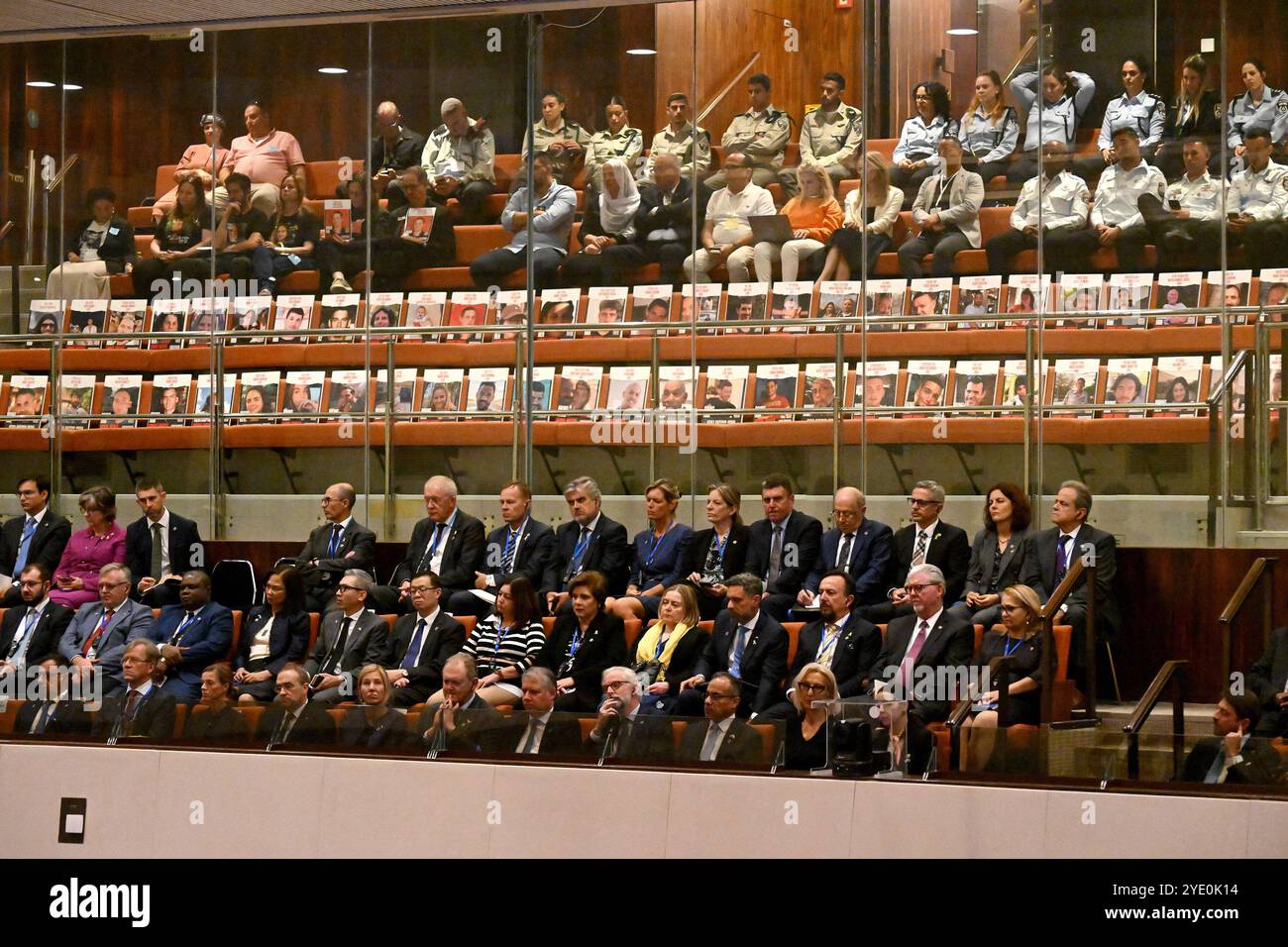 Jerusalem, Israel. 28th Oct, 2024. Posters with photos of Israeli ...