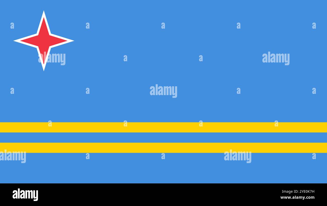 Flag of Aruba, 16:9 Format, Aruba Flag, Vector Images Stock Vector ...