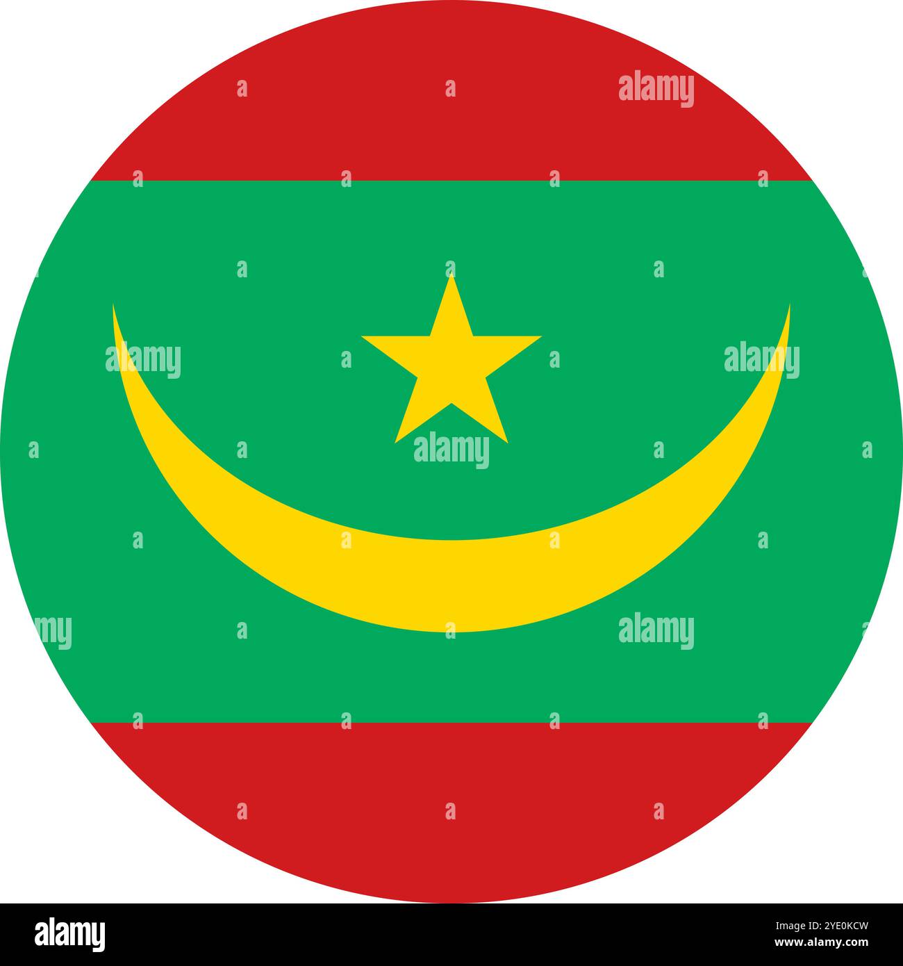 Mauritania Circle Flag, Circle Flag of Mauritania, Vector Images Stock ...