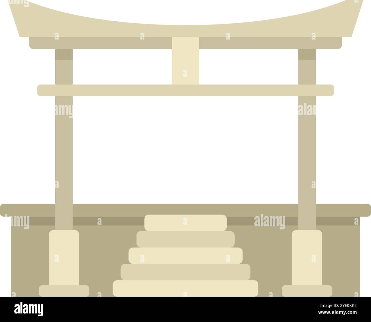 This vector illustration features a traditional japanese shinto shrine ...