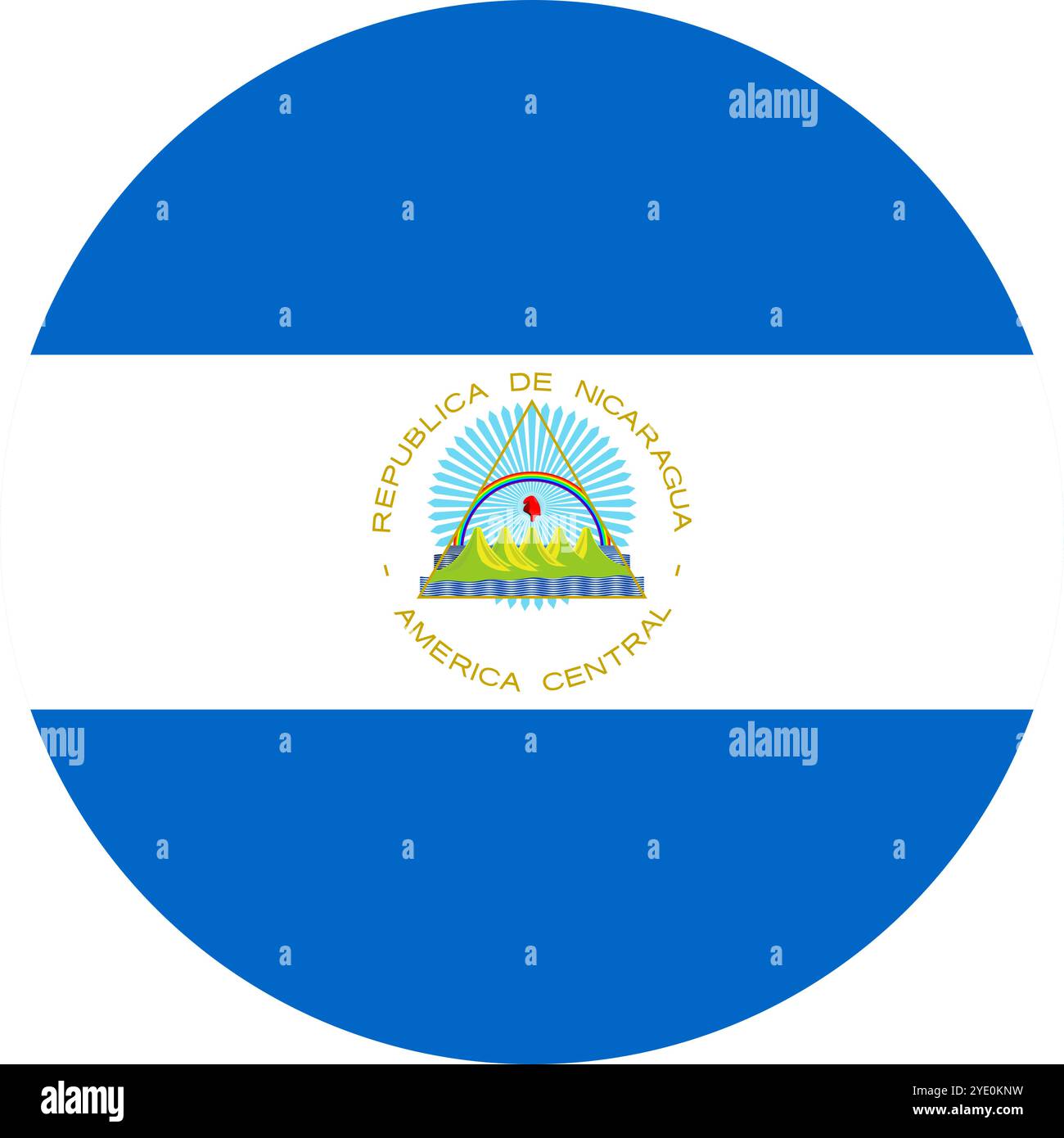 Nicaragua Circle Flag, Circle Flag of Nicaragua, Vector Images Stock ...