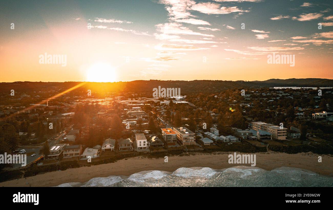 A breathtaking aerial view of Mona Vale Beach in the Northern Beaches ...