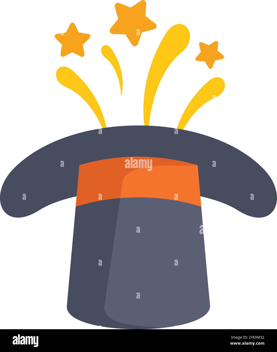 Classic magic hat is exploding with stars and confetti Stock Vector ...