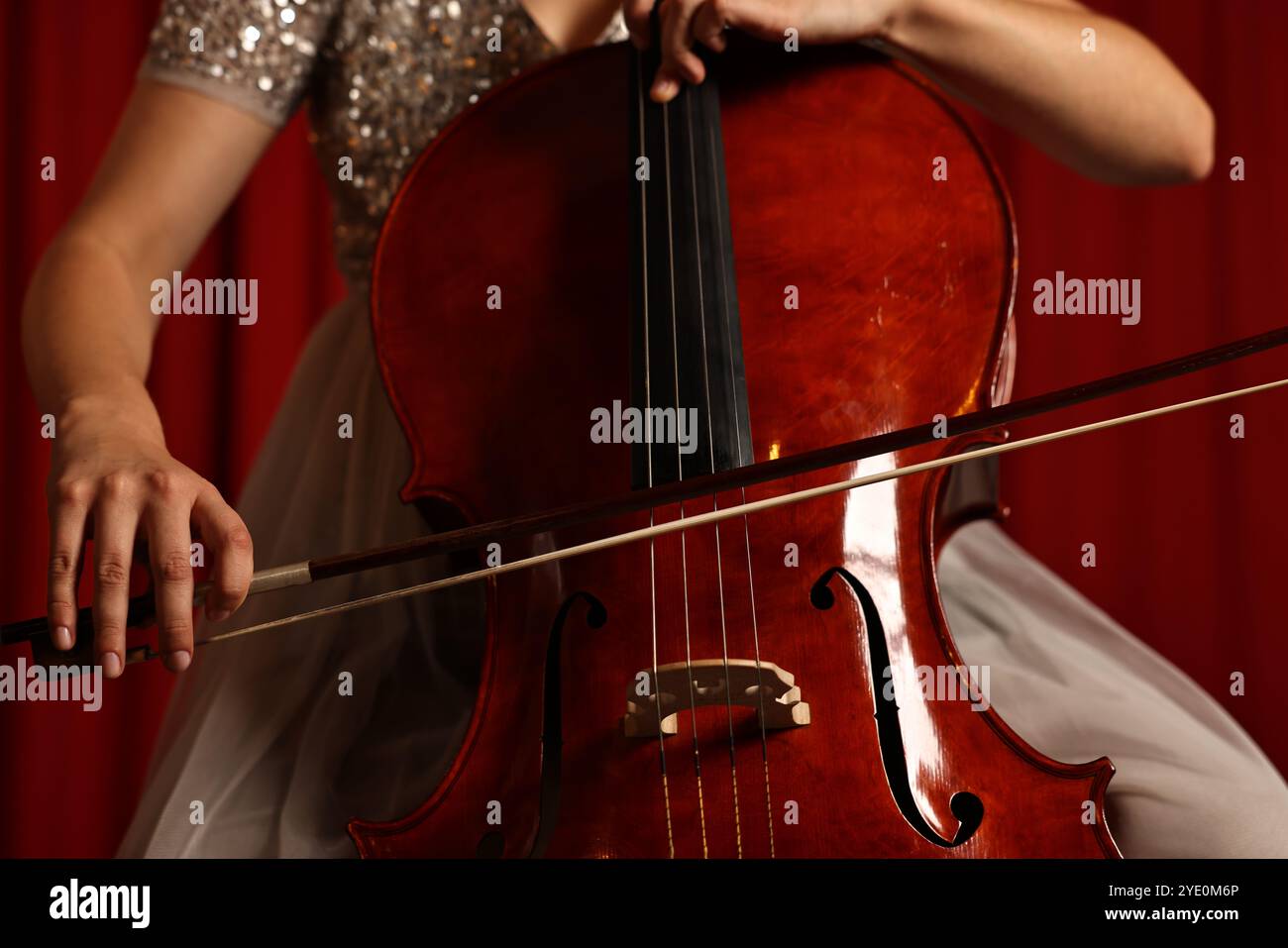 Professional cellist playing on stage hi-res stock photography and ...