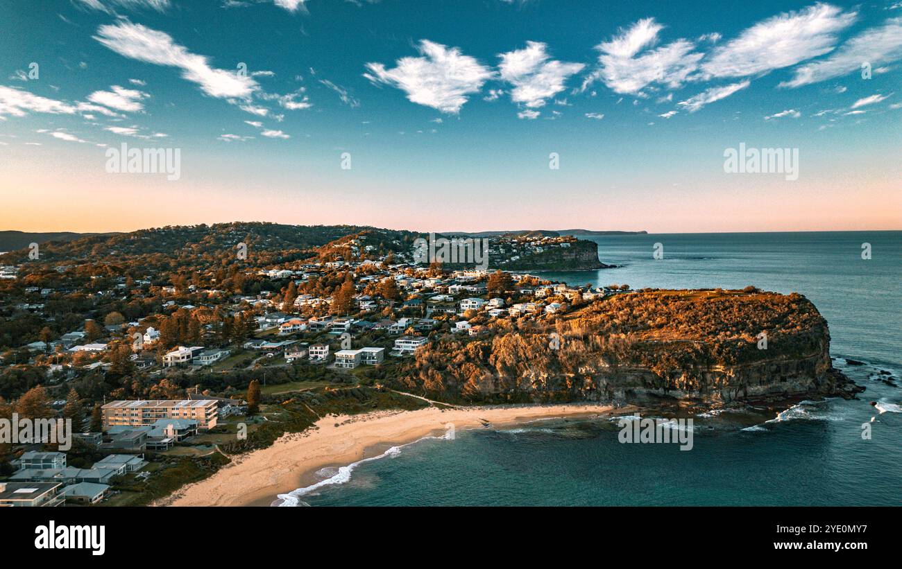 A breathtaking aerial view of Mona Vale Beach in the Northern Beaches ...