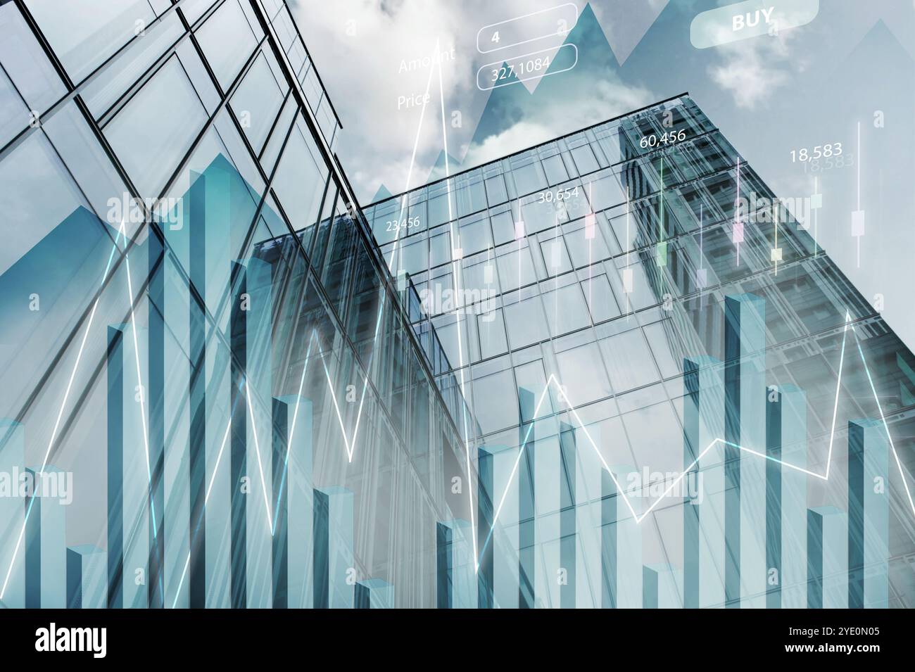 Real estate market. Modern buildings and graphs Stock Photo - Alamy