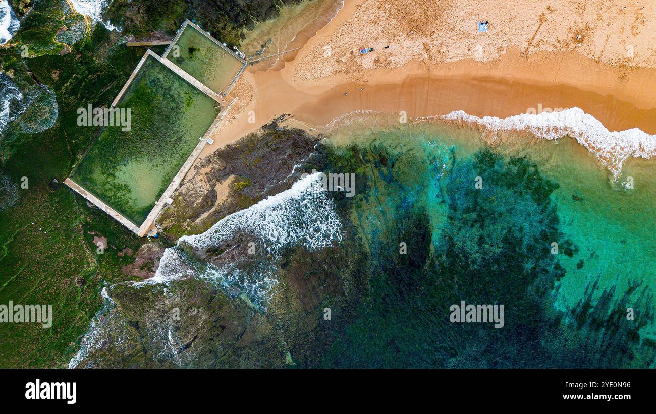 A breathtaking aerial view of Mona Vale Beach in the Northern Beaches ...