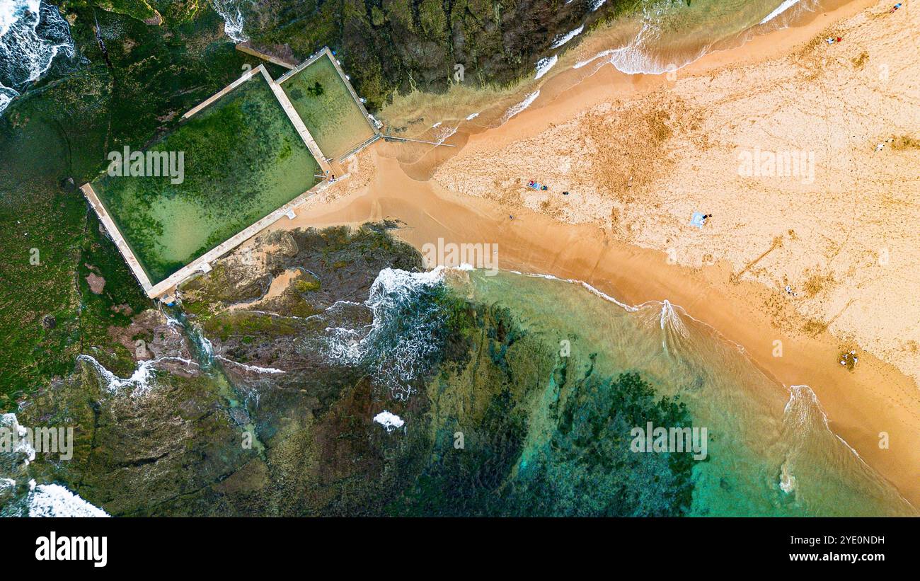 A breathtaking aerial view of Mona Vale Beach in the Northern Beaches ...