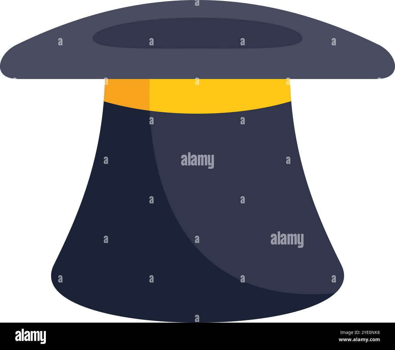 Classic magician top hat with a gold band is floating on a white background Stock Vector Image ...