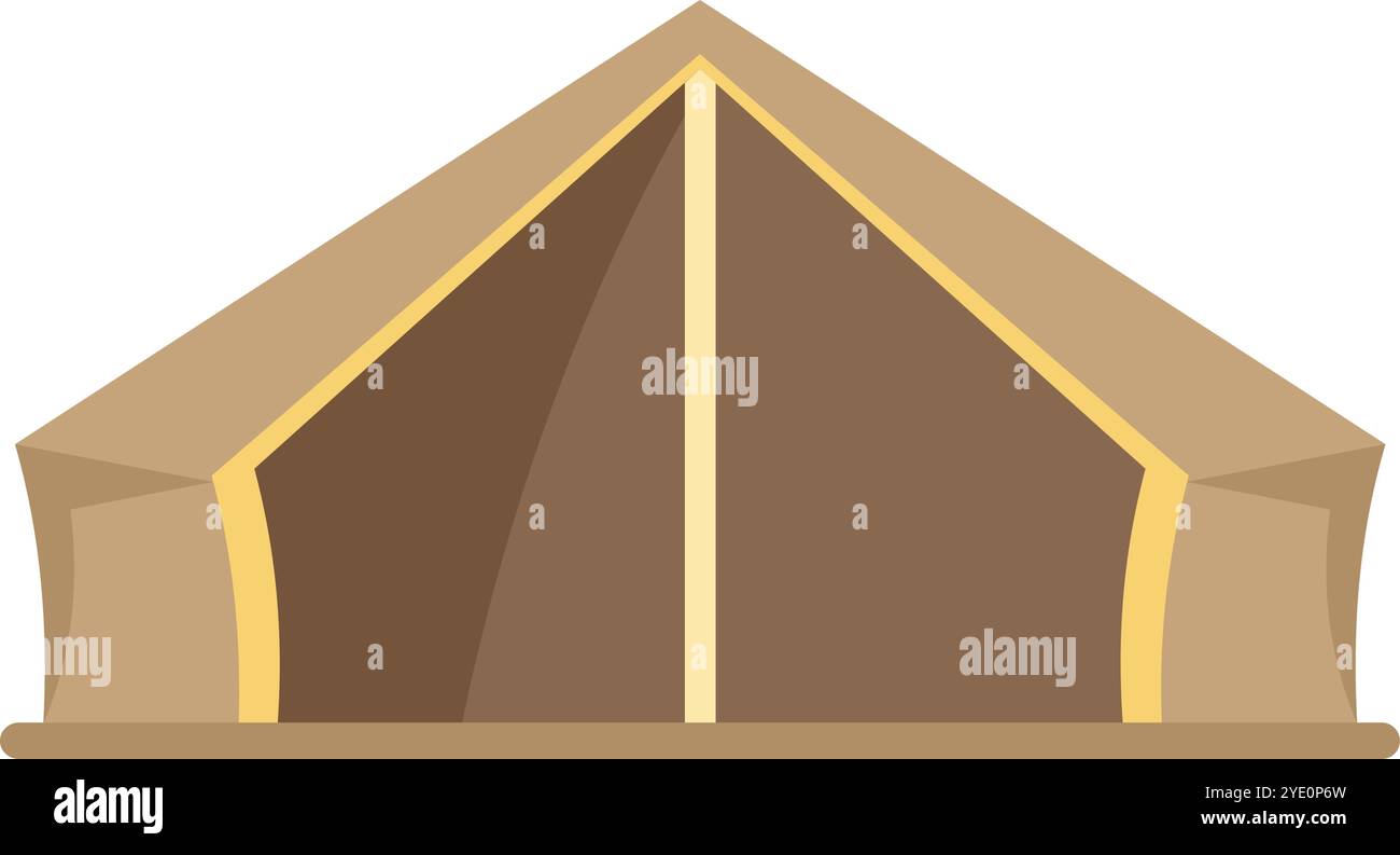 Brown camping tent standing on the ground, isolated on a white ...