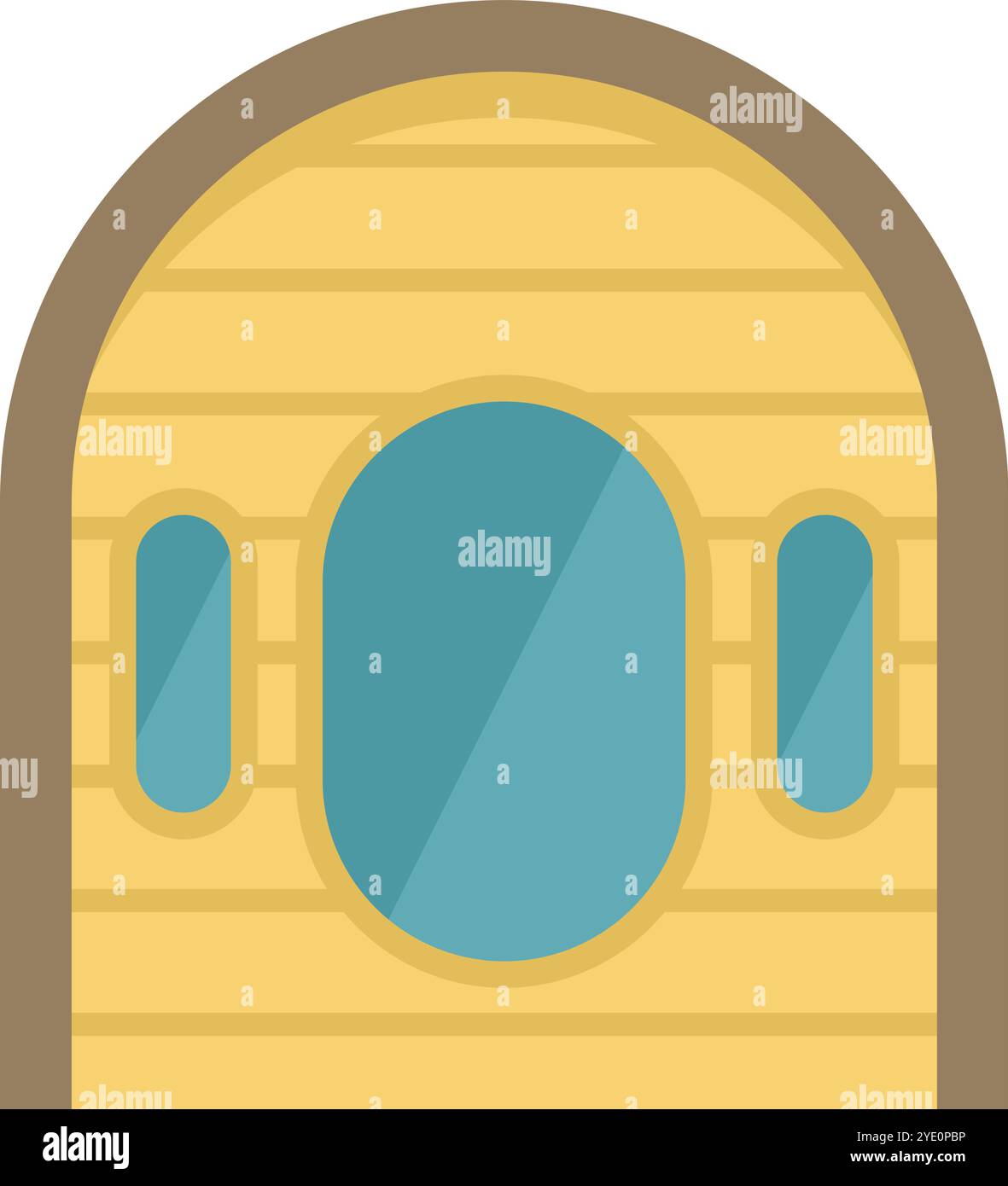 Simple vector illustration of a sauna cabin featuring an arched roof ...