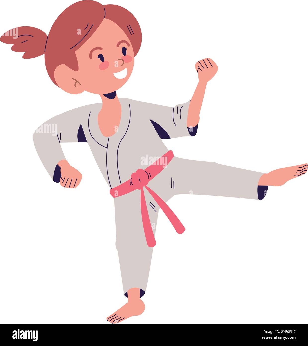 cartoon little boy practicing karate Stock Vector Image & Art - Alamy