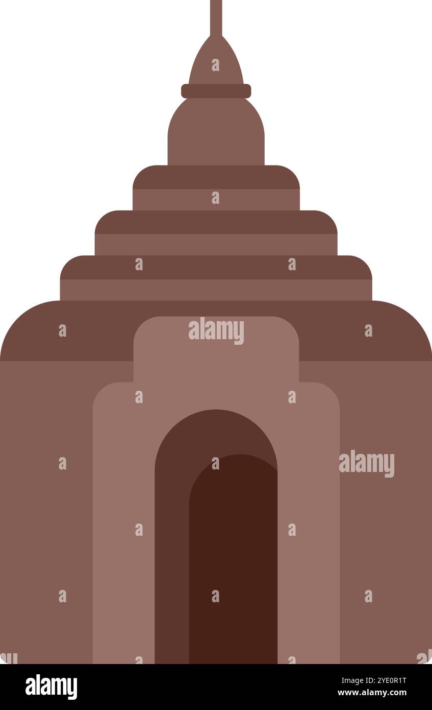 This vector illustration showcases a traditional buddhist temple ...