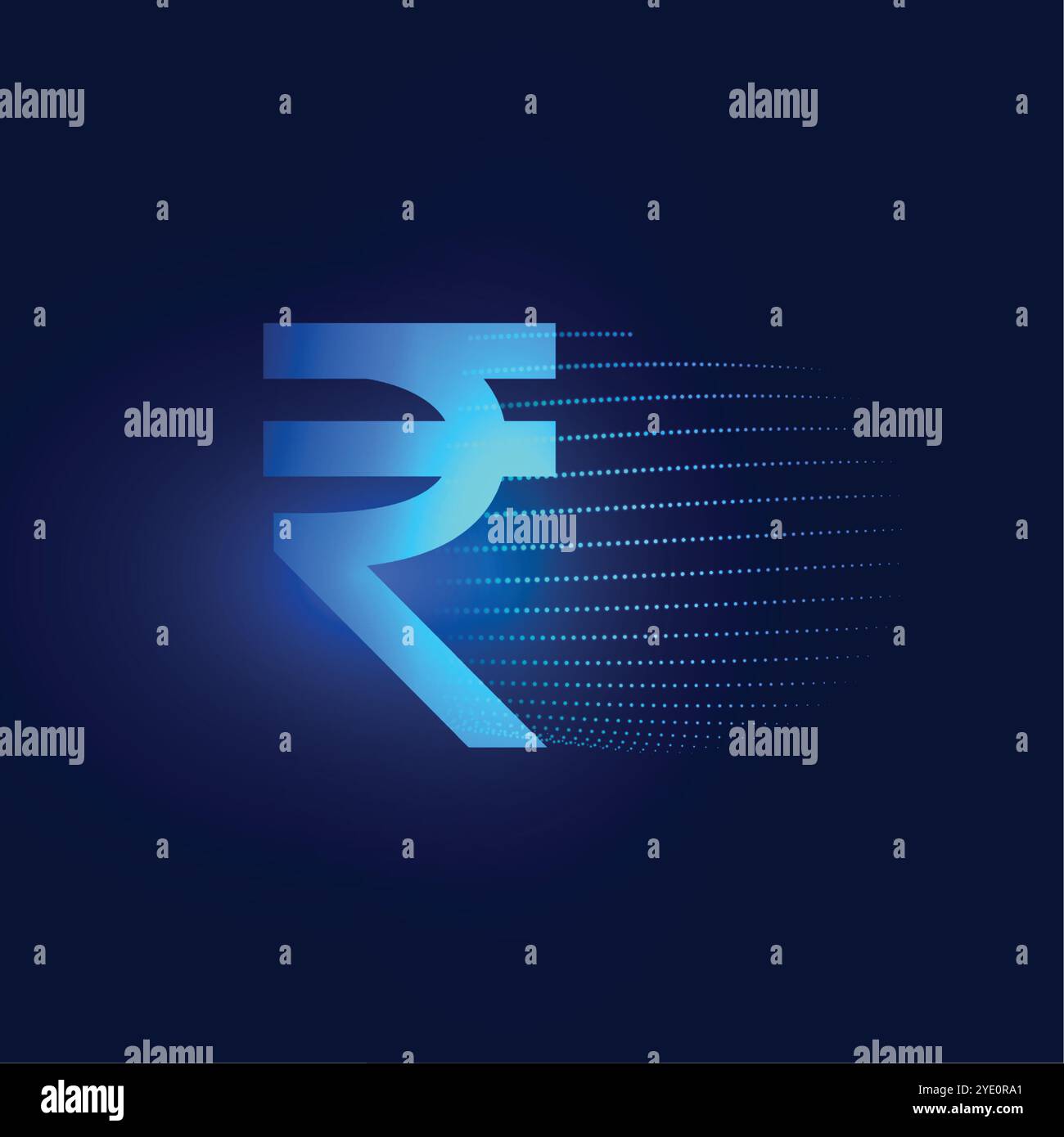 glowing futuristic digital rupee technology concept background vector ...